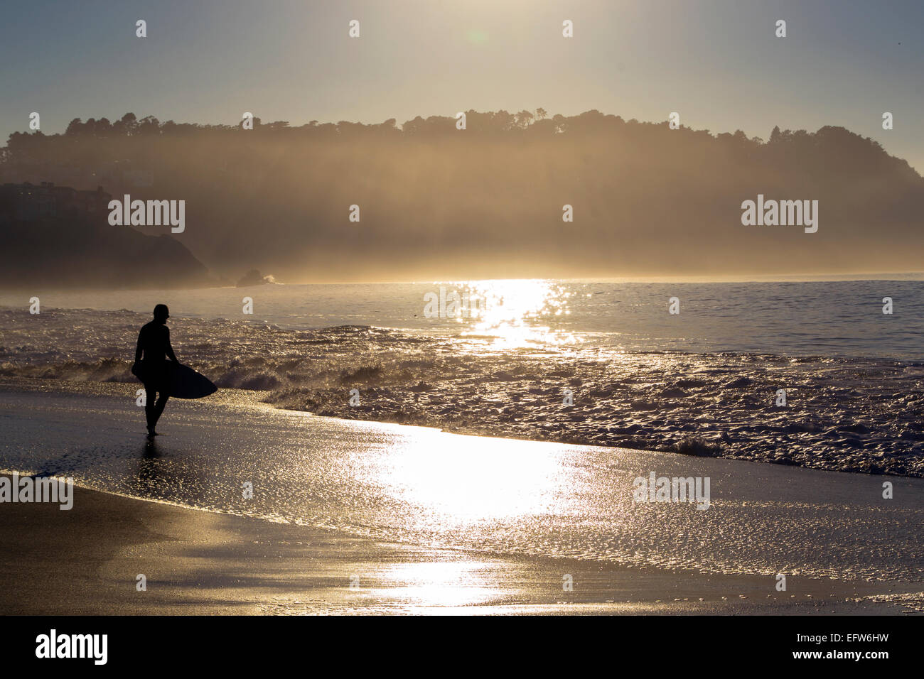Surfer on the Beach Stock Photo - Alamy