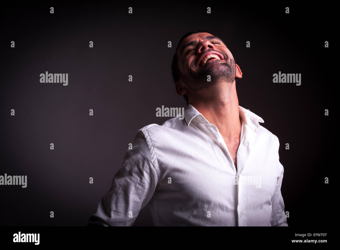 man showing satisfaction or happyness Stock Photo - Alamy