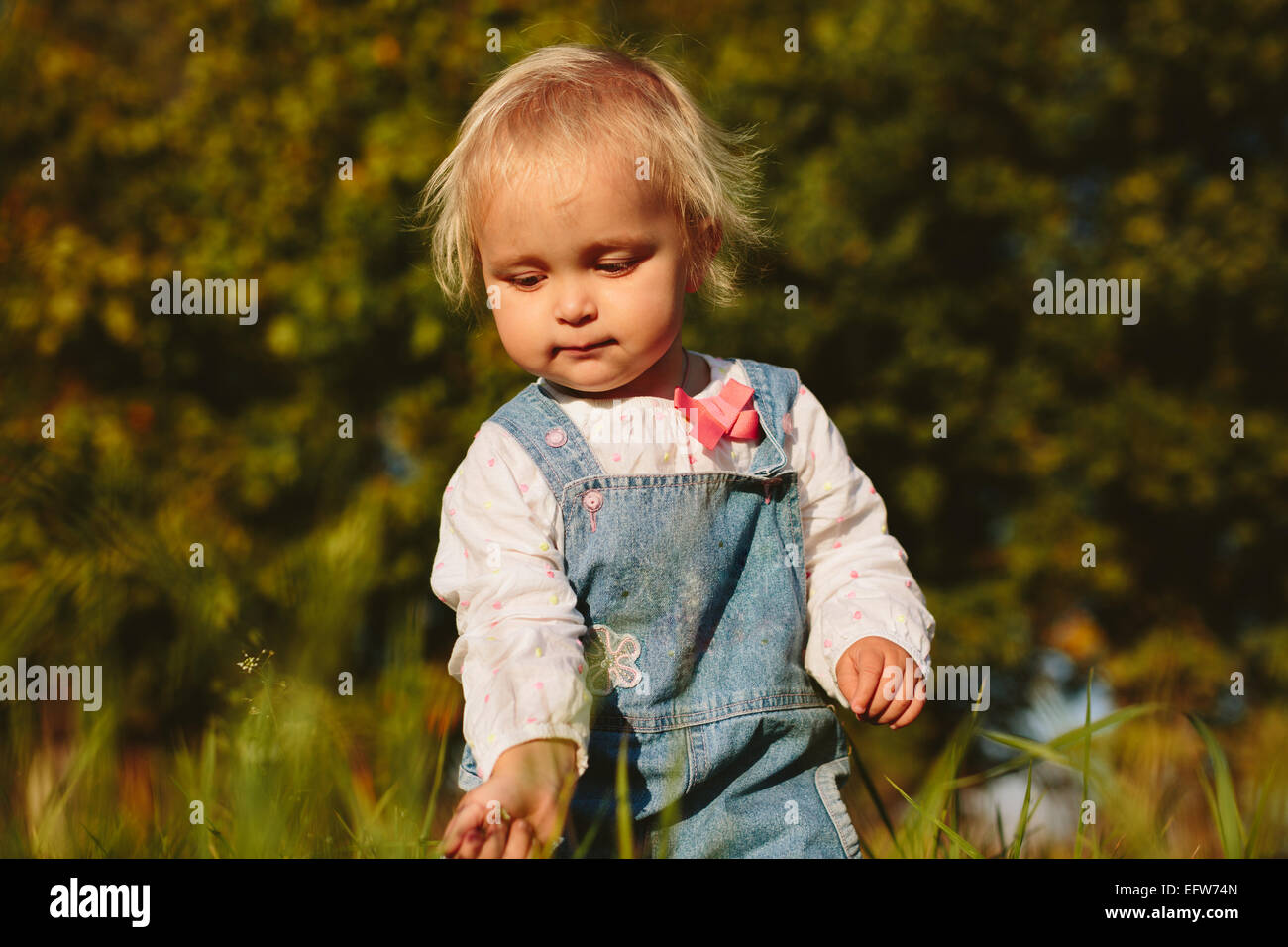 Small girl walk in garden hi-res stock photography and images - Alamy
