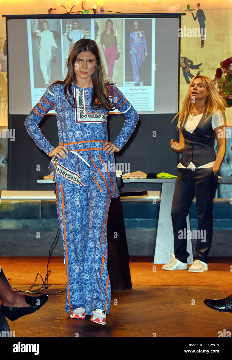 London, UK, 10th February 2015 : Designer Masha Tsigal presenting a ...