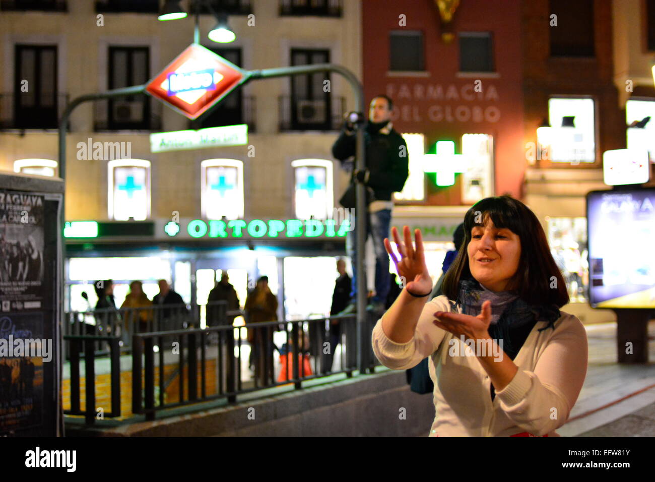 10th Feb, 2015. A woman making signs for deaf people protesting against ...