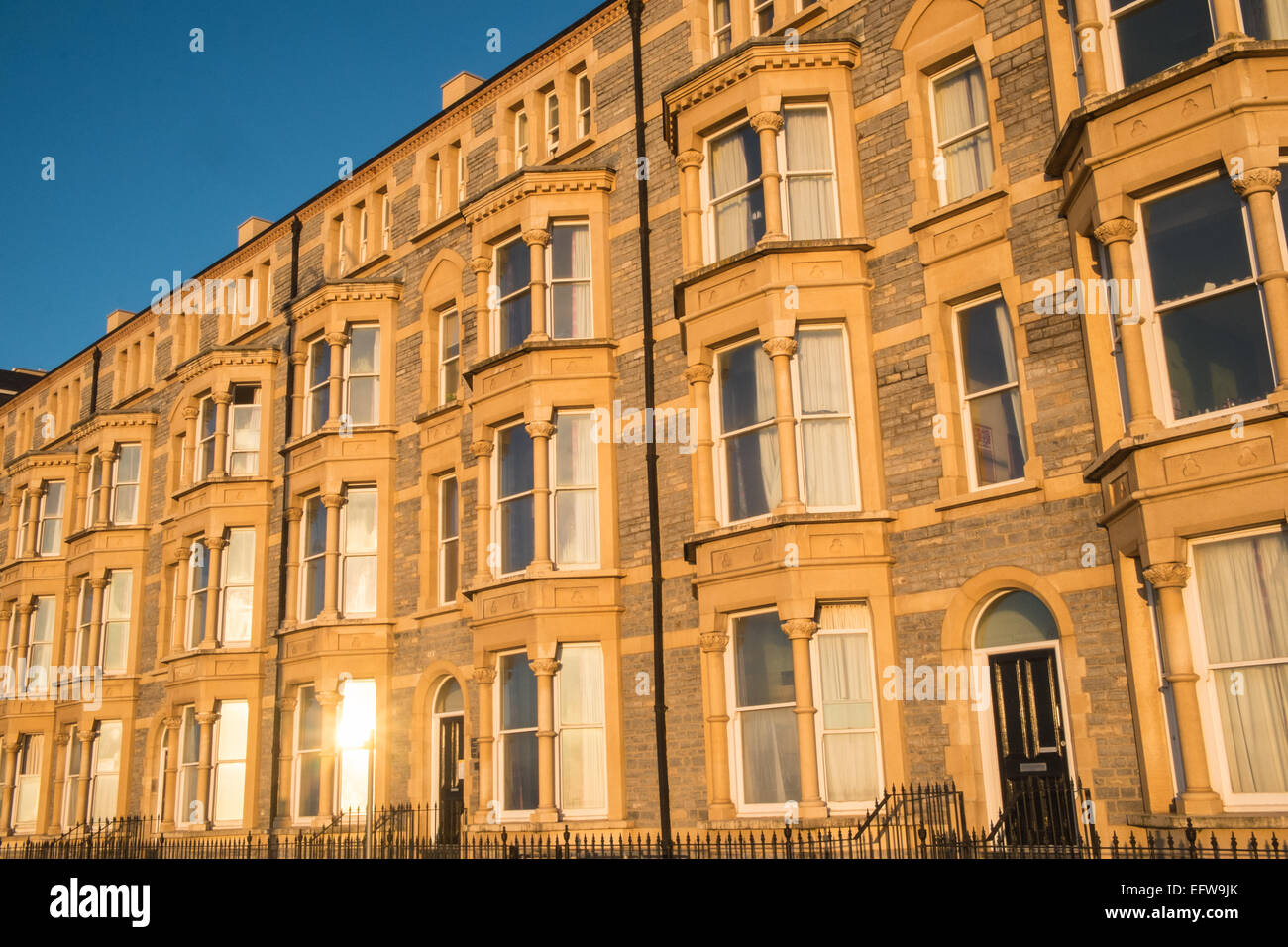 Terraced houses along Victoria Terrace,with views of beach, and ...