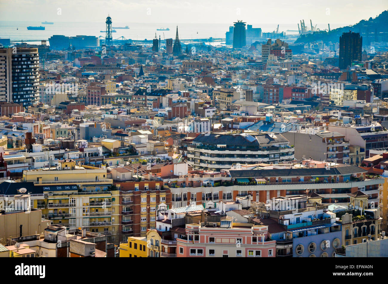 Barcelona Spain overview Stock Photo - Alamy