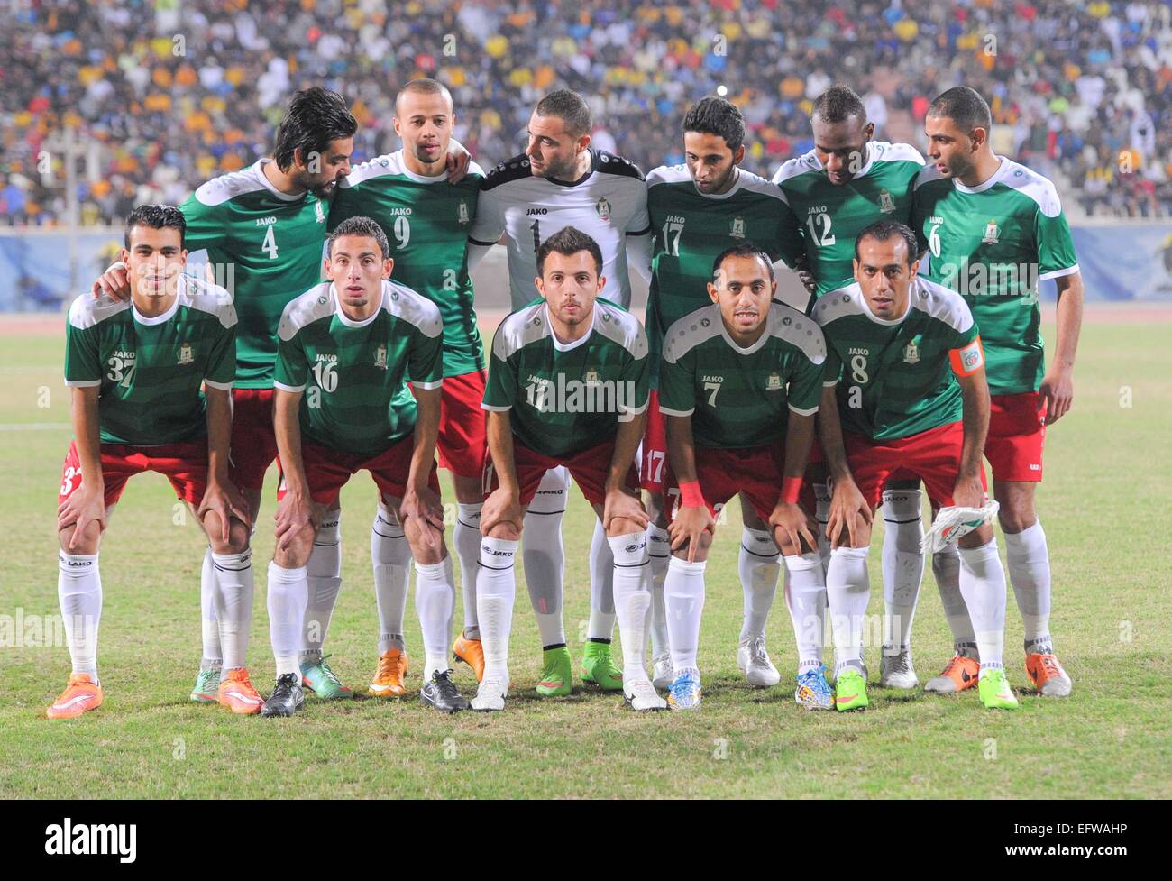 Kuwait City, Kuwait. 10th Feb, 2015. Start players of Jordan's Al ...