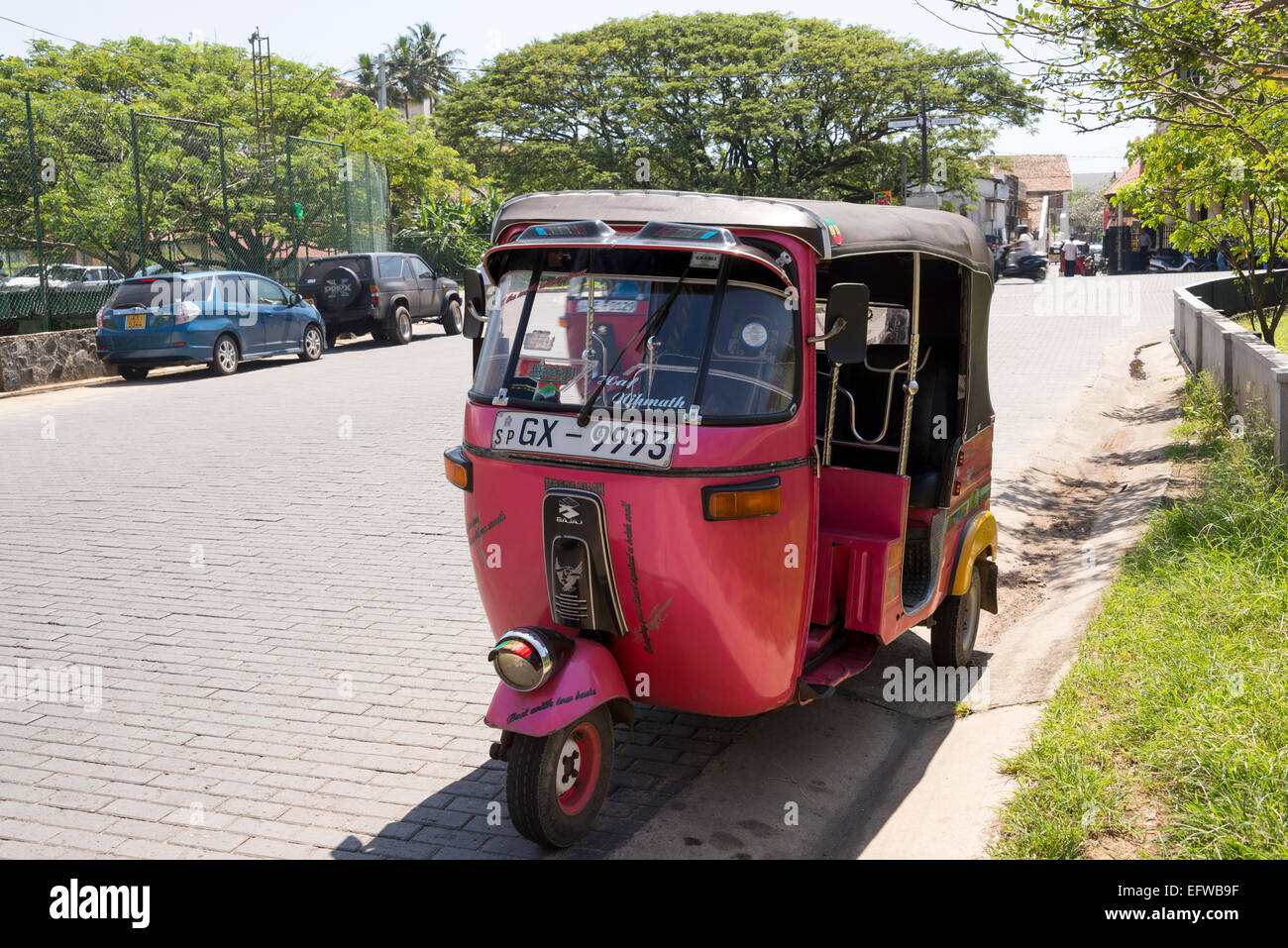 Pink Tuk-tuk, Galle, Southern province, Sri Lanka Stock Photo - Alamy