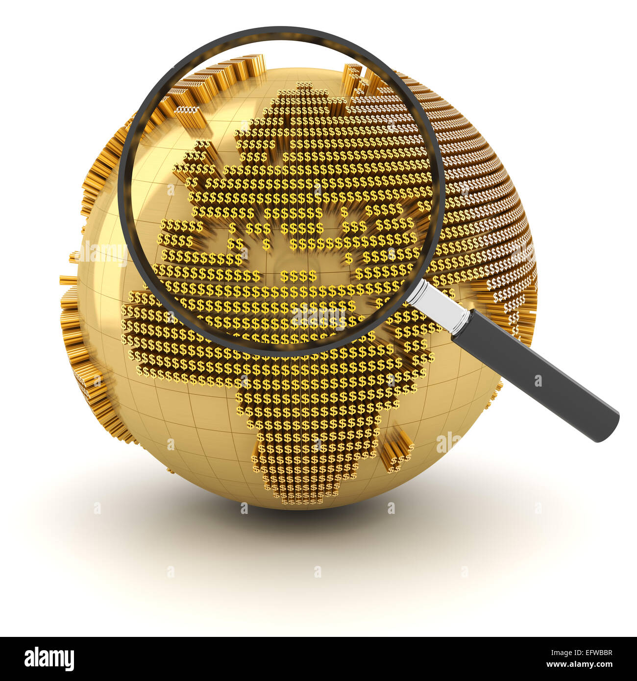 Magnifying glass globe hi-res stock photography and images - Alamy
