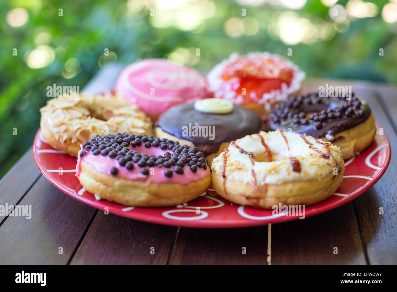 Tasty donuts on the Table Stock Photo - Alamy