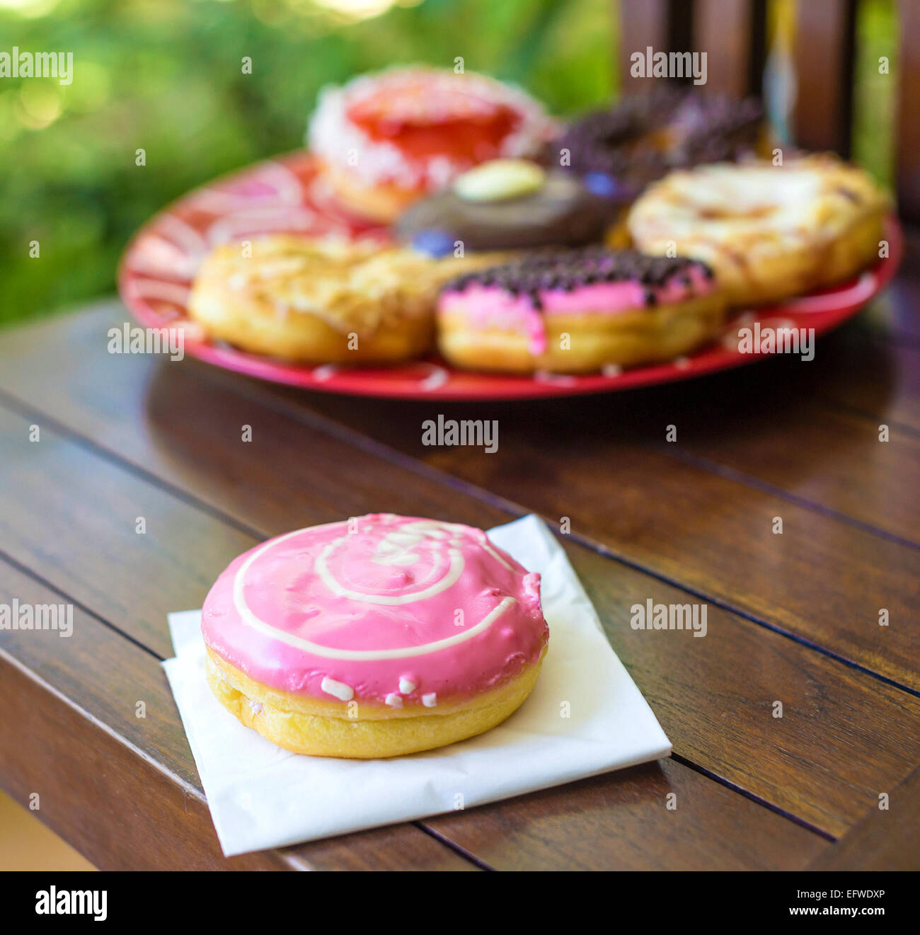 Tasty donut on the Table Stock Photo - Alamy