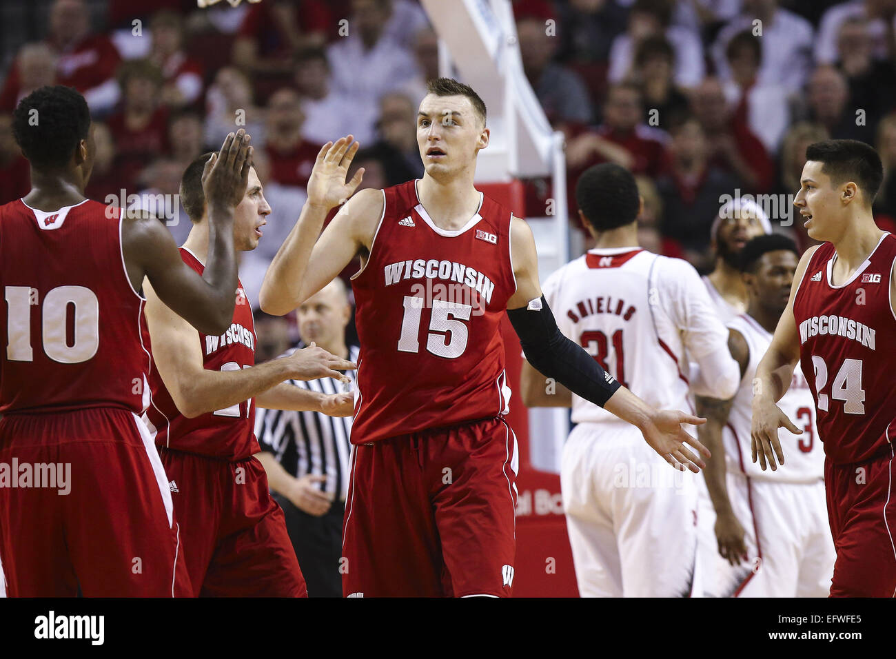 Lincoln, Nebraska, USA. 10th Feb, 2015. Wisconsin Badgers forward SAM ...