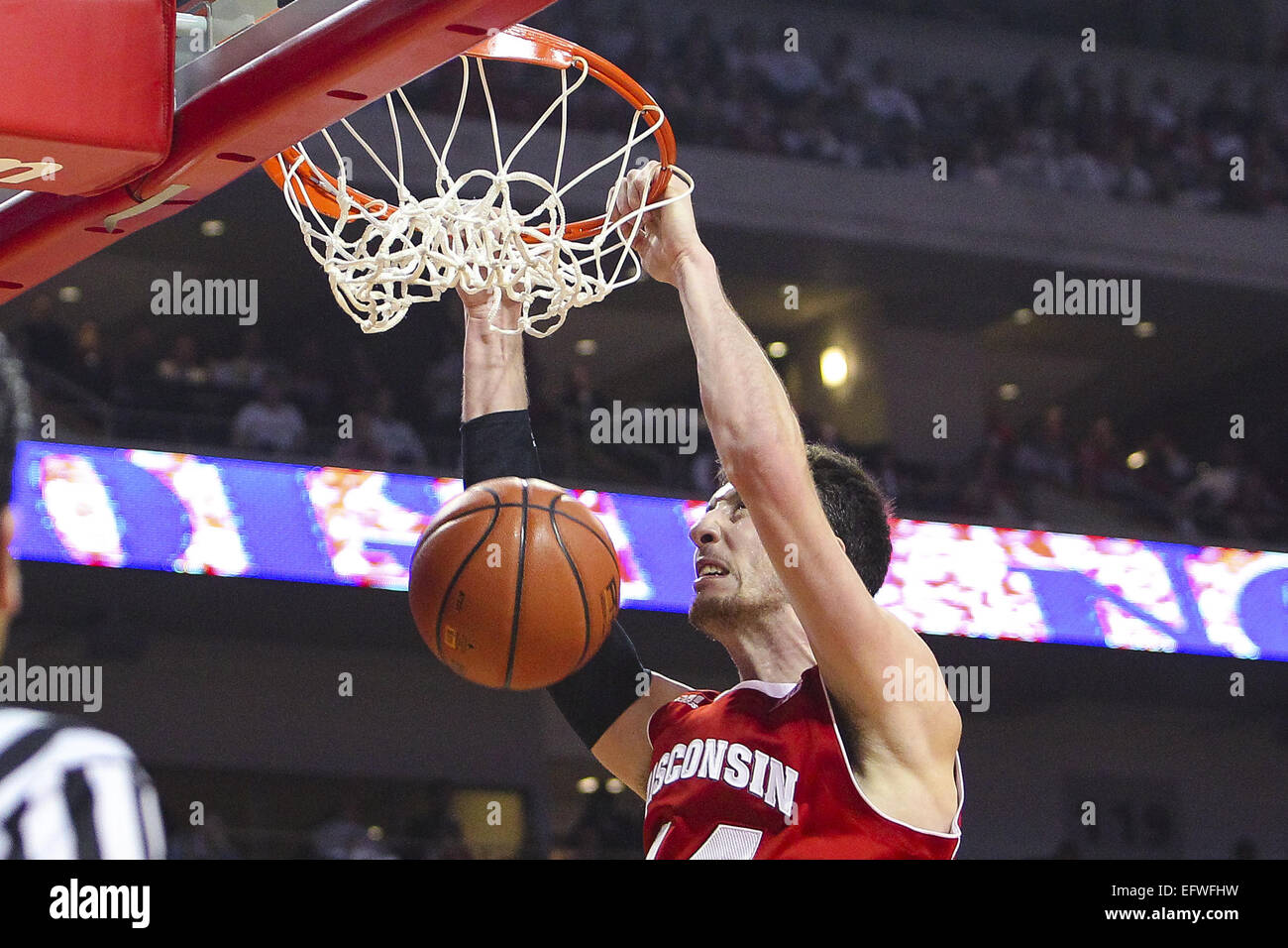 Lincoln, Nebraska, USA. 10th Feb, 2015. Wisconsin Badgers forward FRANK ...