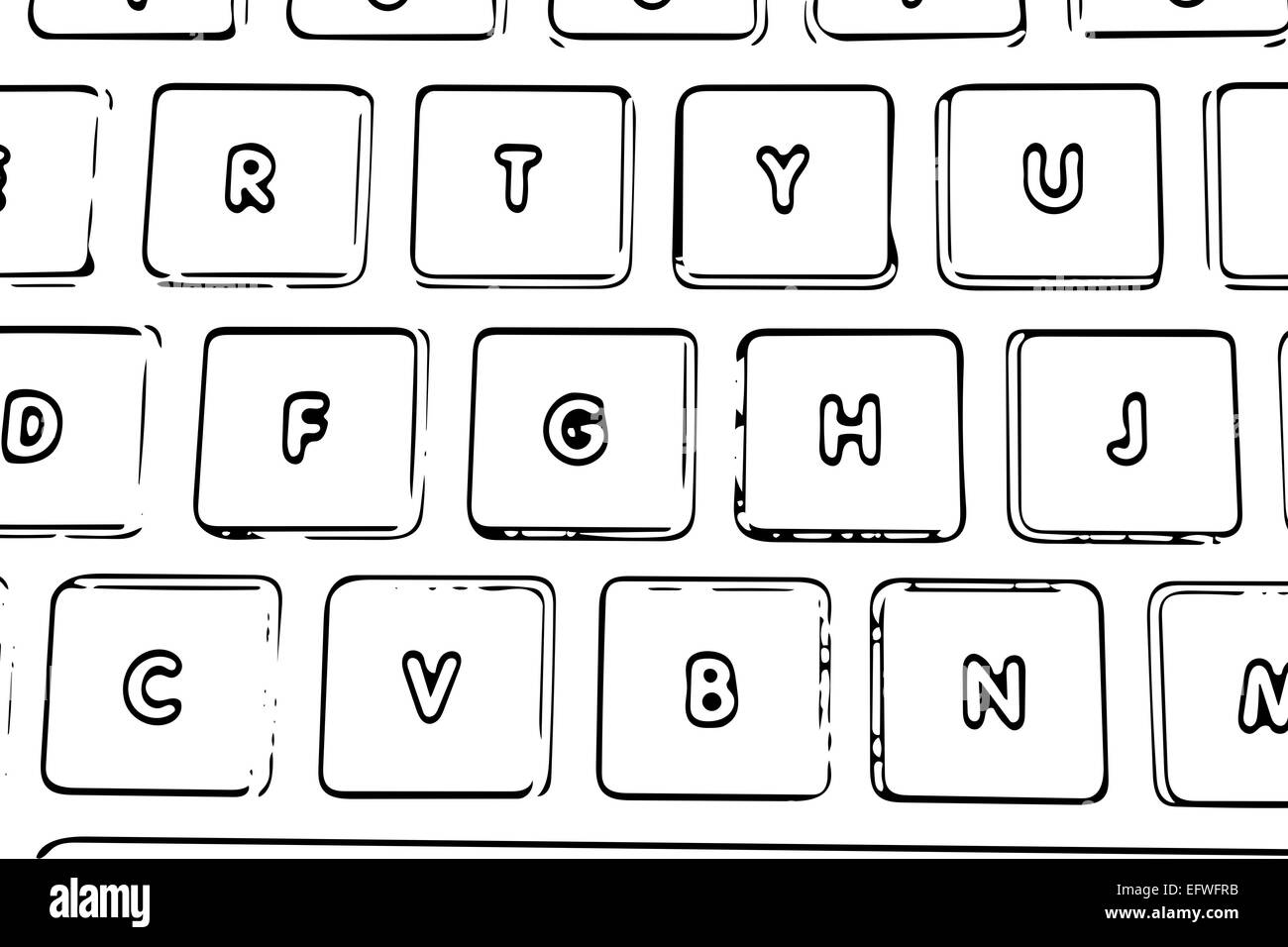 Keyboard drawing Black and White Stock Photos & Images - Alamy