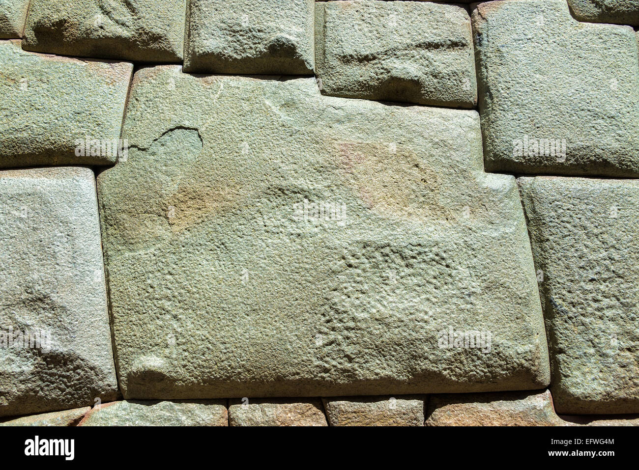 The famous 12 sided stone in old Incan stonework in Cusco, Peru Stock ...