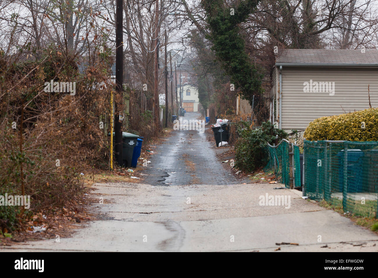 Back Alley Residential Neighborhood High Resolution Stock Photography ...