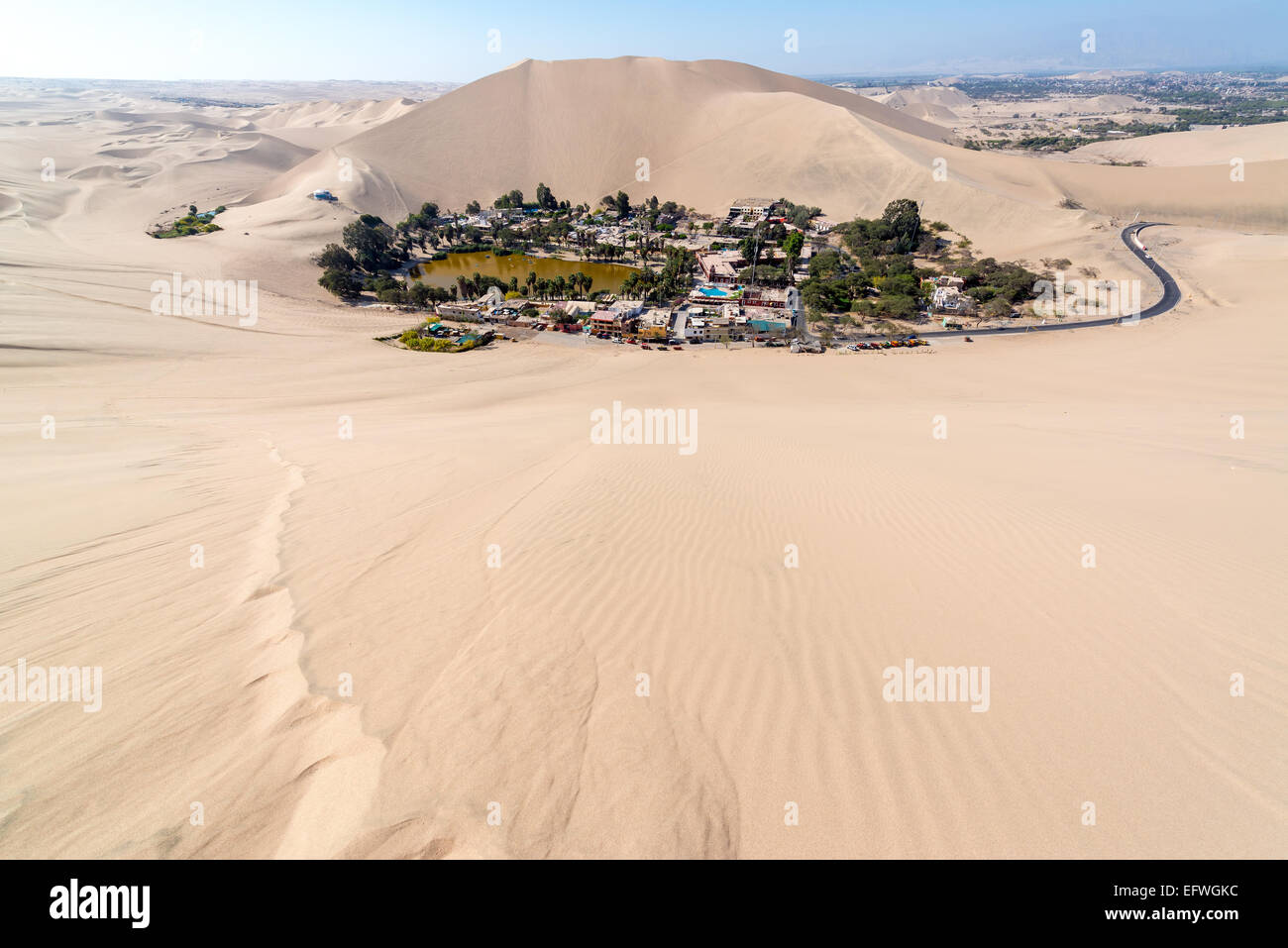 Hucachina oasis and sand dunes near Ica, Peru Stock Photo - Alamy