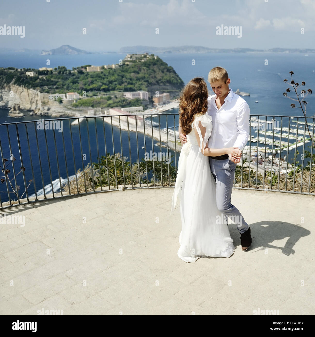 bride and groom dancing in wedding day in Naples, Italy Stock Photo - Alamy