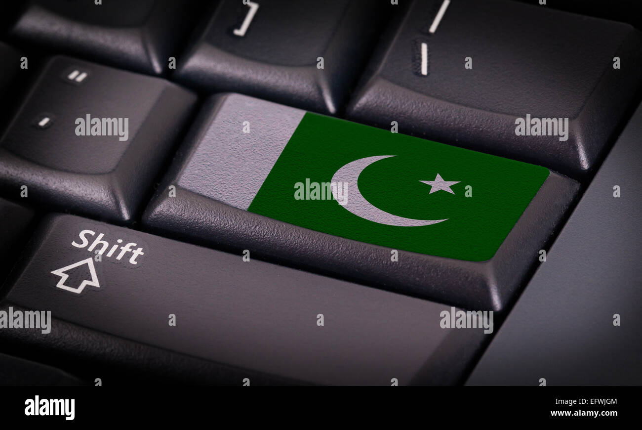 Flag on button keyboard, flag of Pakistan Stock Photo - Alamy