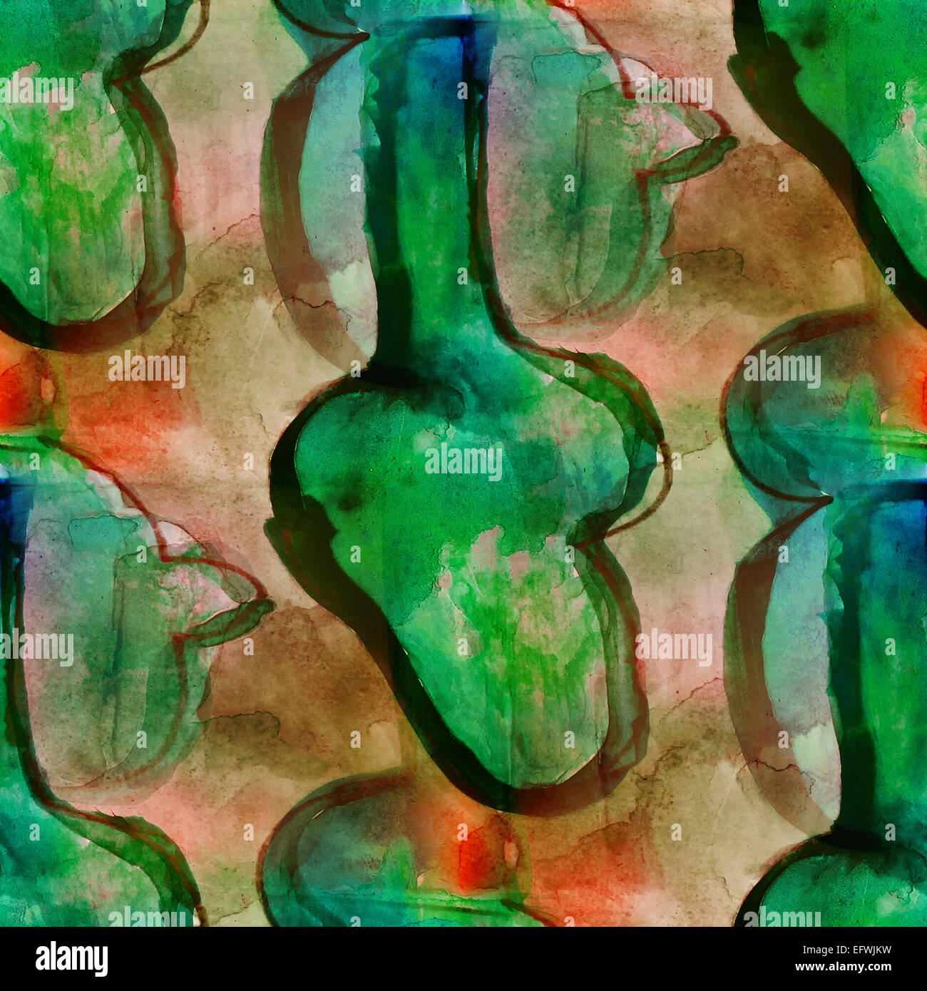 cubism design green, red pattern seamless texture watercolor background ...