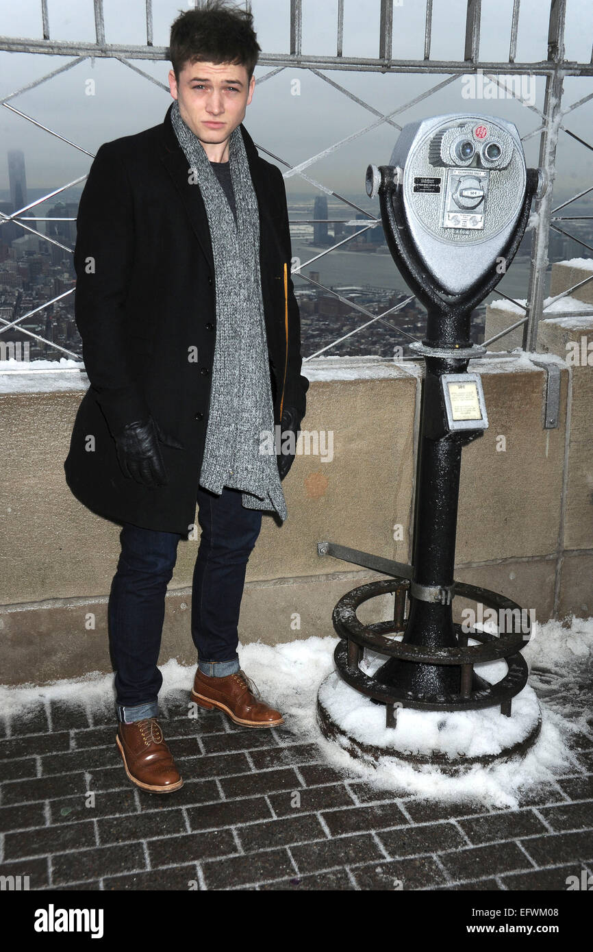 New York City. 9th Feb, 2015. Actor Taron Egerton at The Empire State ...