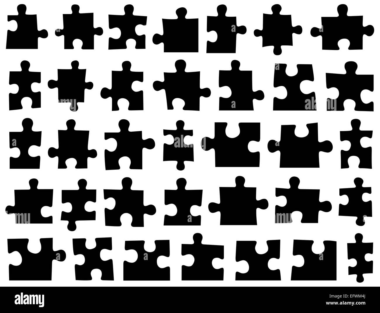 Set of different puzzle pieces Stock Photo - Alamy