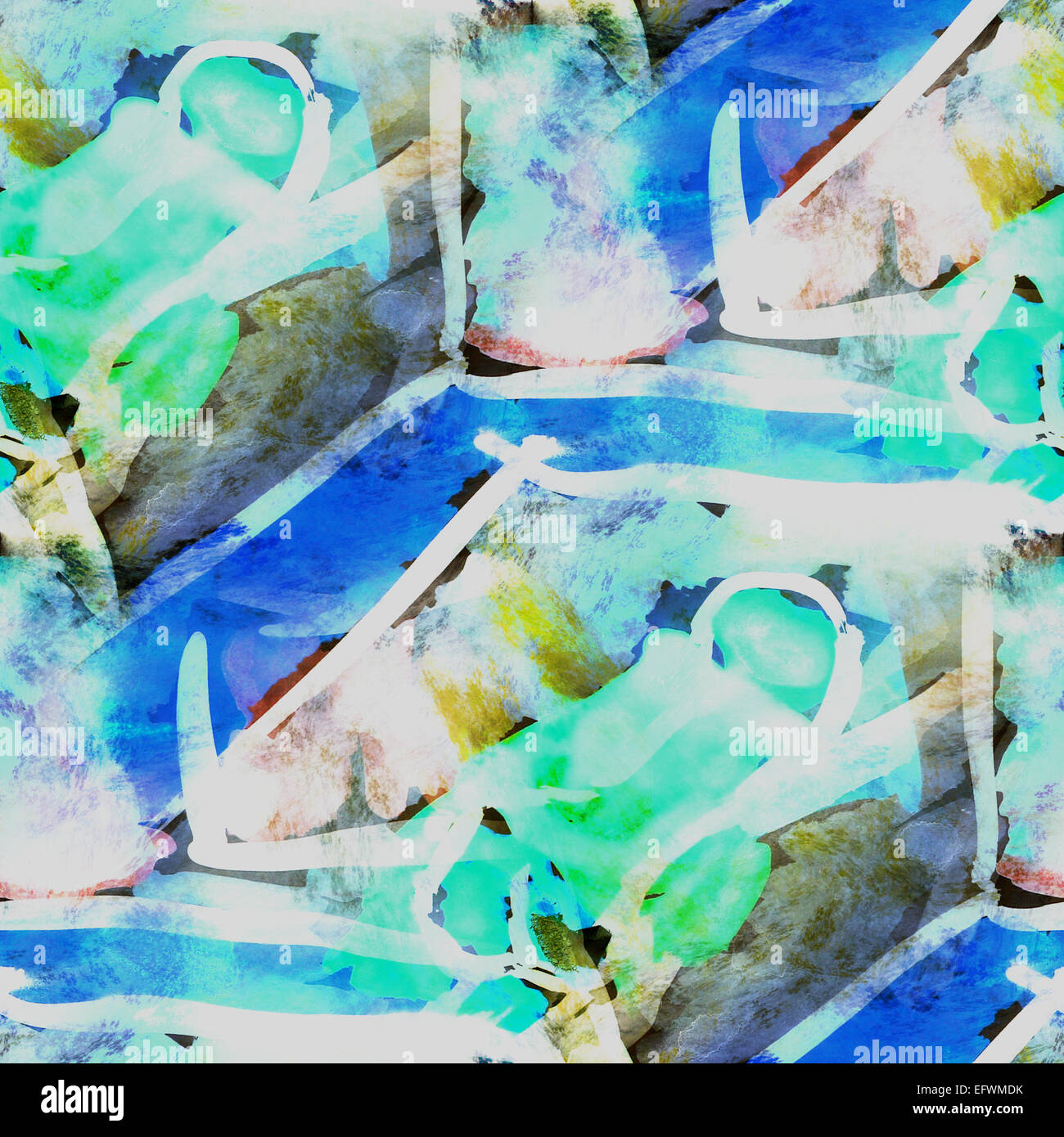 abstract yellow, red, avant-garde seamless wallpaper watercolor art ...