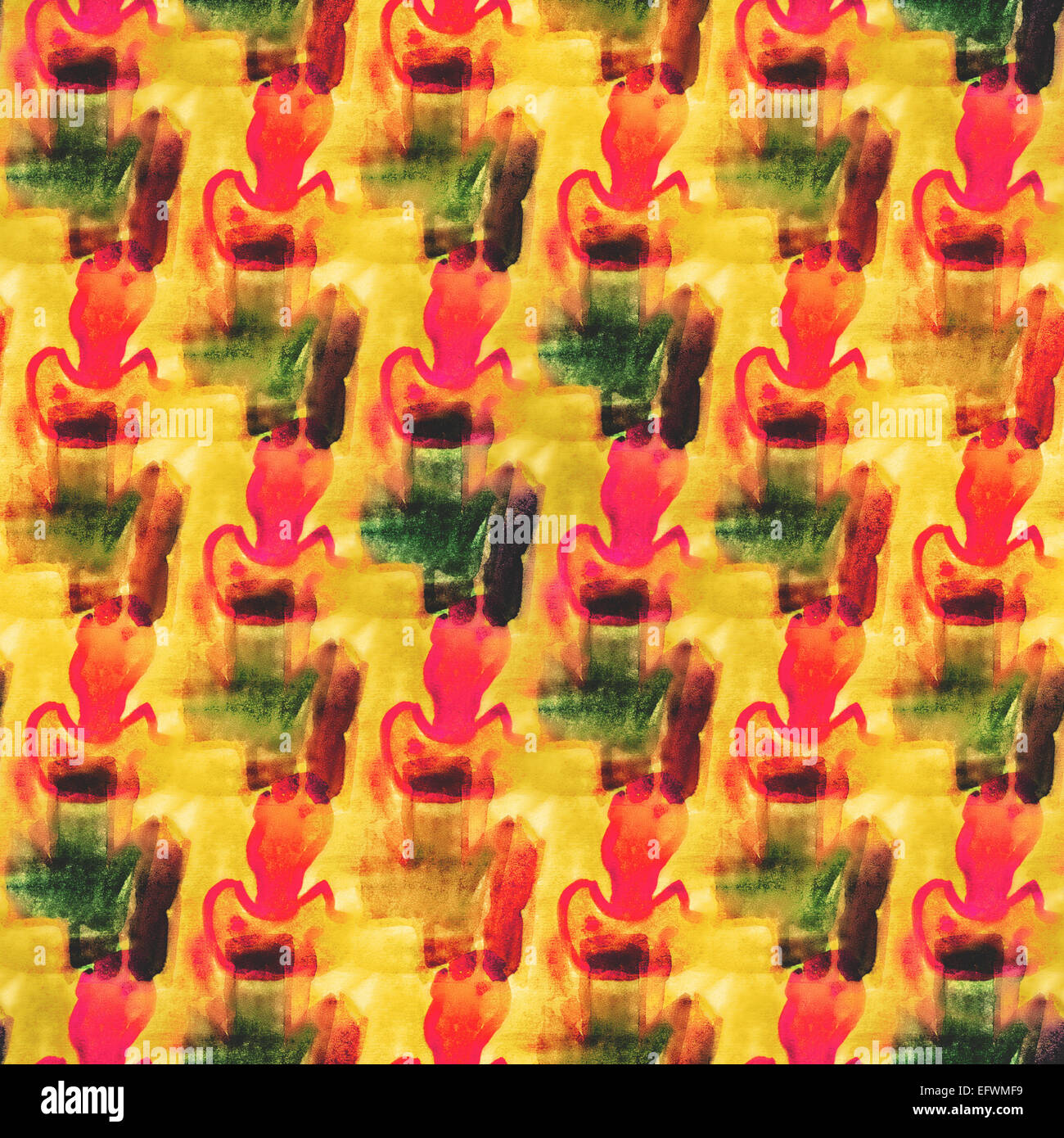 palette red, yellow, green style picture frame watercolor seamless ...