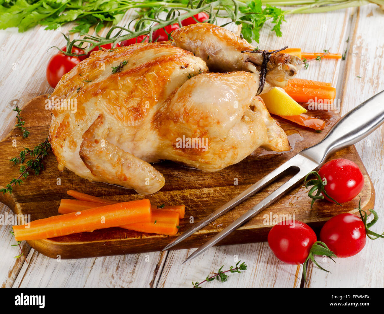Chicken roasted board hi-res stock photography and images - Alamy