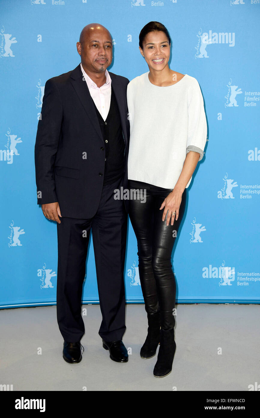 Berlin, Germany. 10th Feb, 2015. Director Raoul Peck and Ayo during the ...