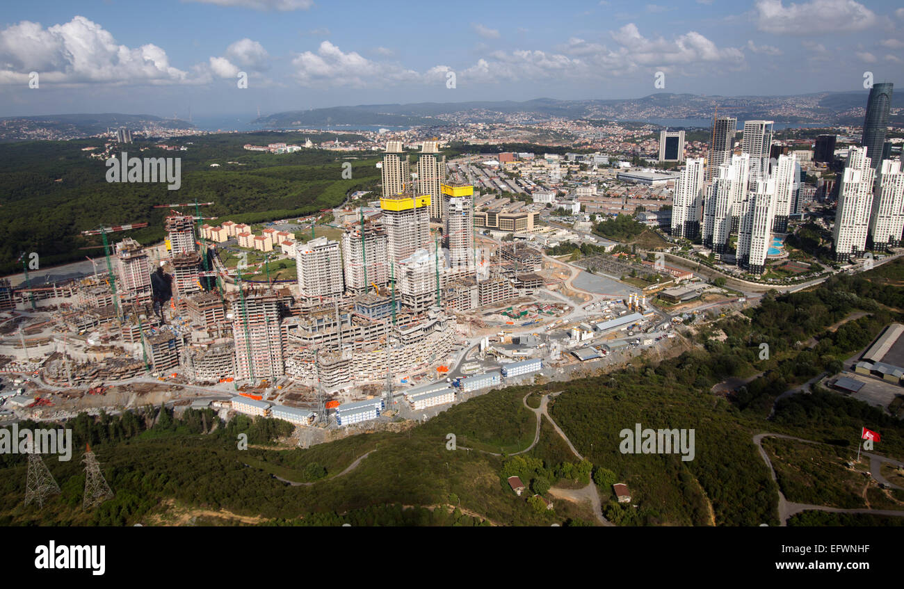 Aerial view of Maslak region and urbanization Istanbul Turkey Stock ...