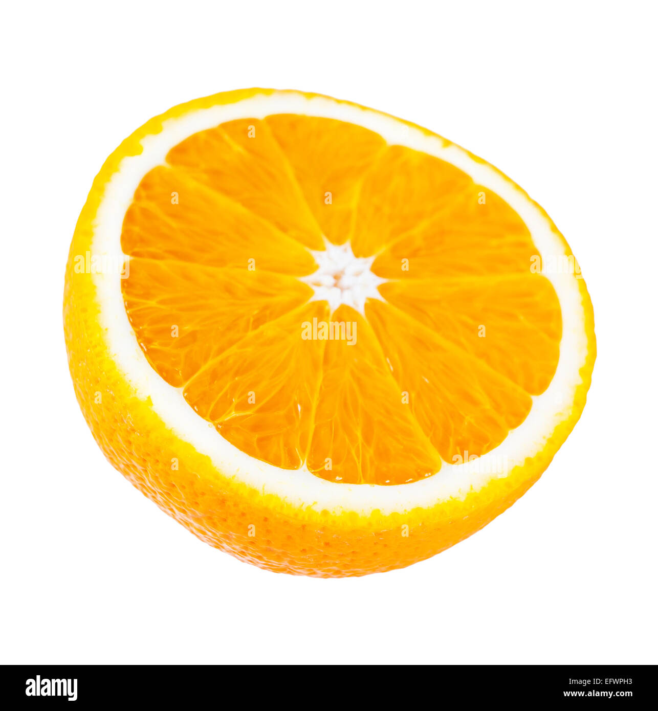 part of orange on a white isolated background Stock Photo - Alamy