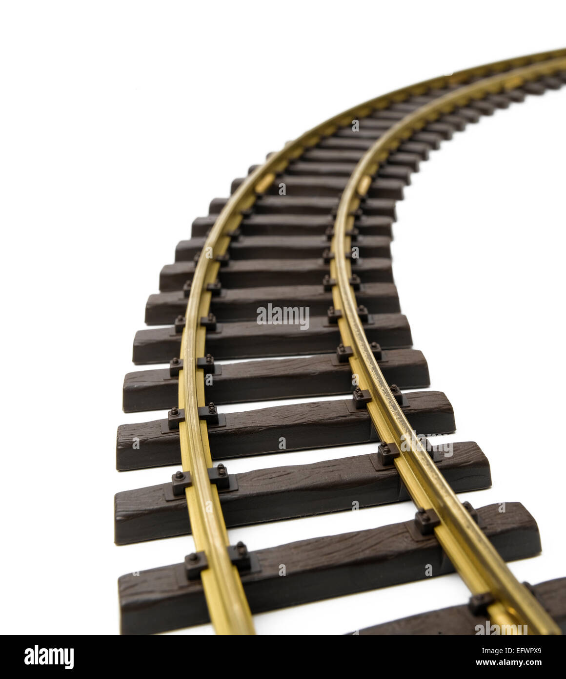Rail track isolated on a white background Stock Photo - Alamy