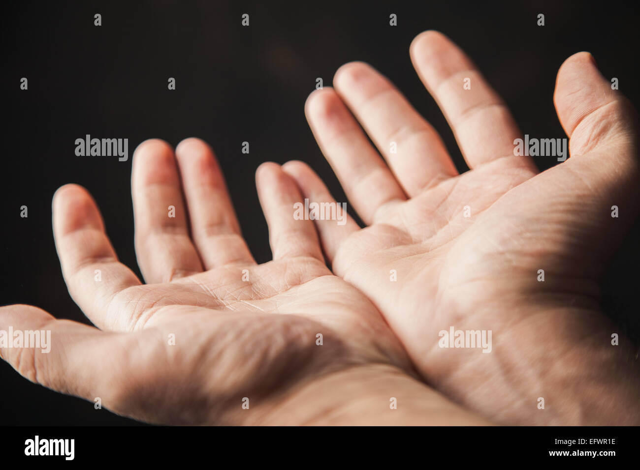 Open begging hand hi-res stock photography and images - Alamy