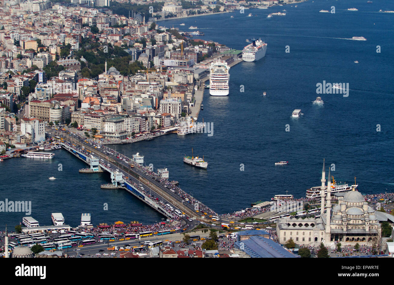 Aerial view of Golden Horn and Bosporus Istanbul Turkey Stock Photo - Alamy