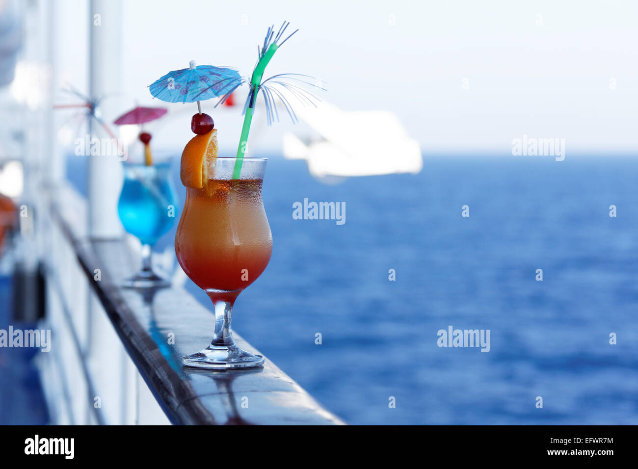 Cocktails on a cruise ship in the summer Stock Photo - Alamy