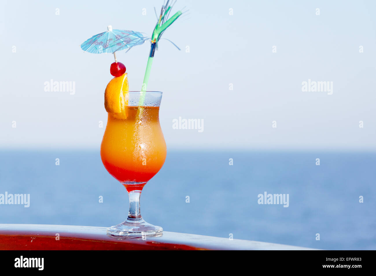 Enjoy a cocktail in the journey on a ship at sea Stock Photo - Alamy