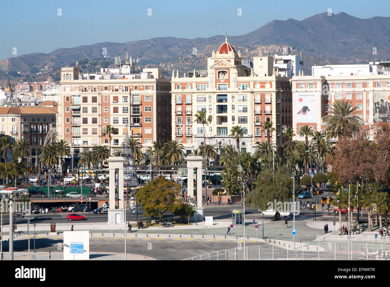 Historic buildings in the city centre of Malaga, Spain Stock Photo - Alamy