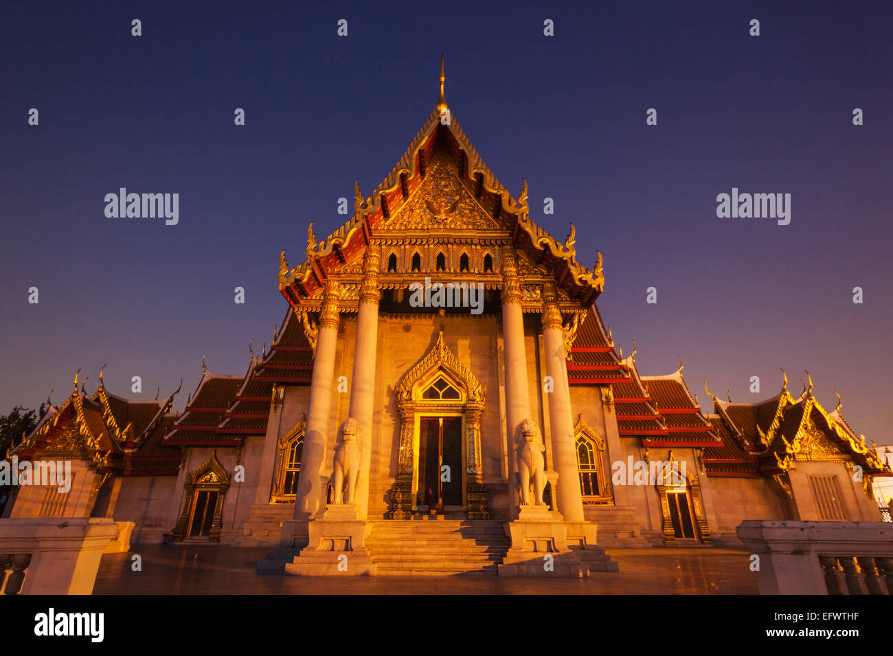 Thailand, Bangkok, Wat Benchamabophit aka The Marble Temple Stock Photo ...