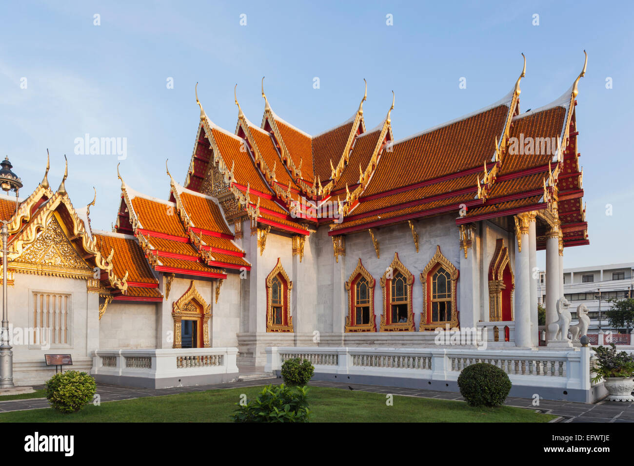 Thailand, Bangkok, Wat Benchamabophit aka The Marble Temple Stock Photo ...