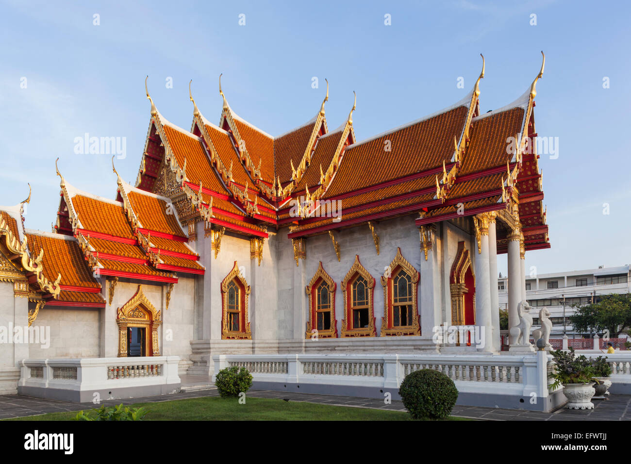Thailand, Bangkok, Wat Benchamabophit aka The Marble Temple Stock Photo ...