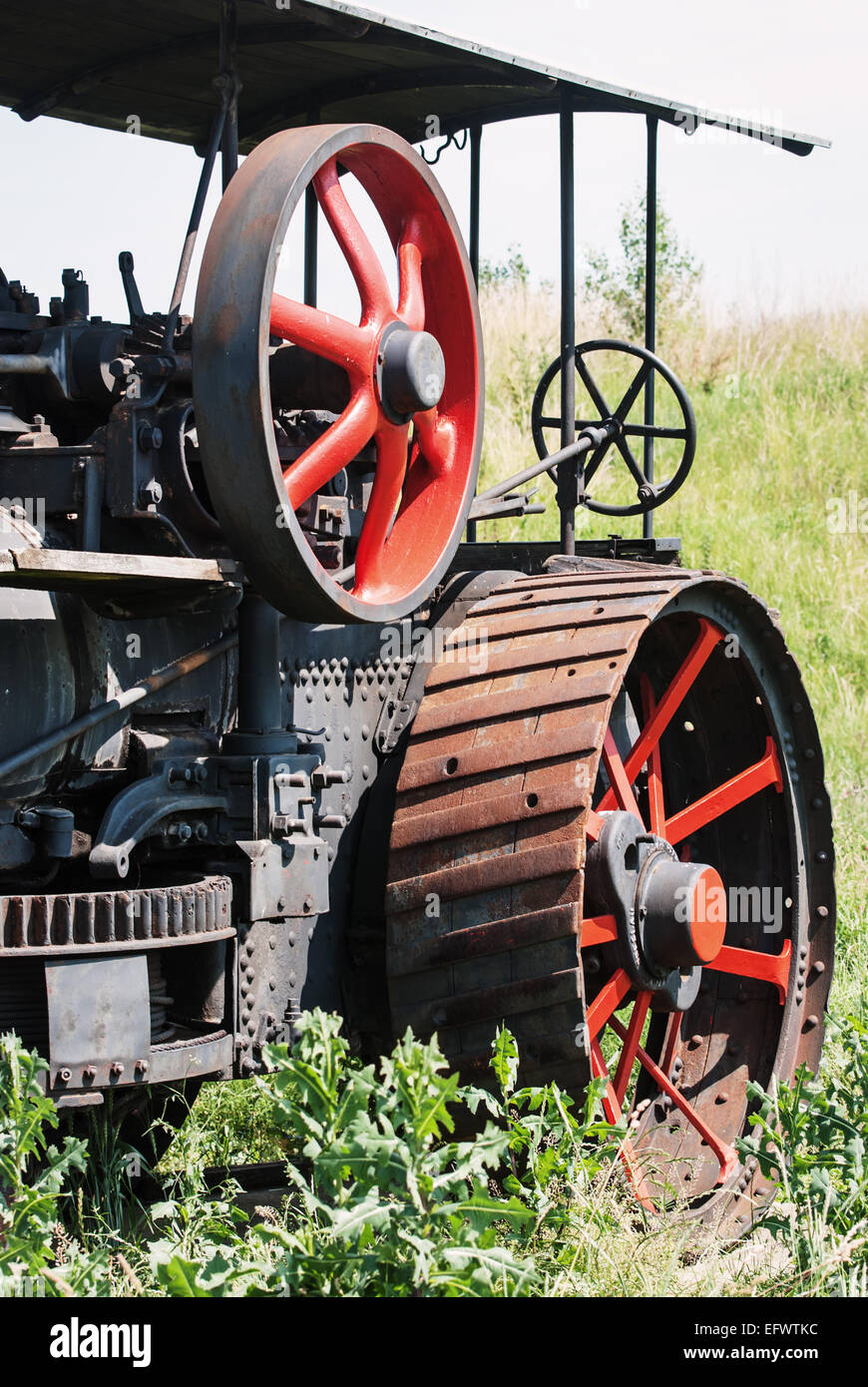 Old agricultural machine. Harvesting theme Stock Photo - Alamy