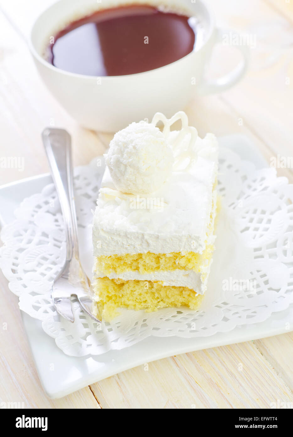 Cake with coffee Stock Photo - Alamy