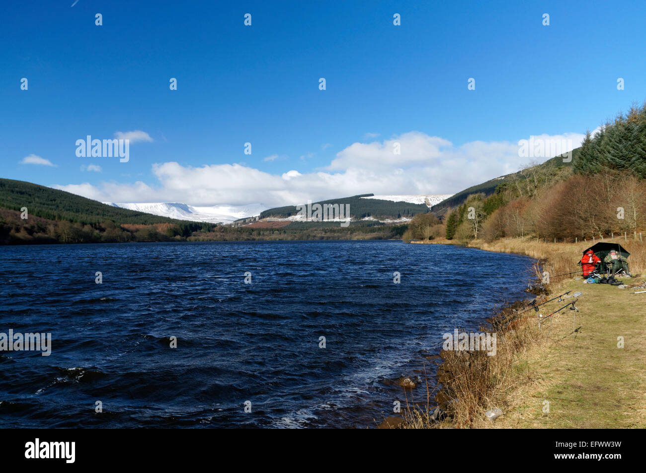 Pentwyn Reservoir and the Brecon Beacons, Brecon Beacons National Park ...