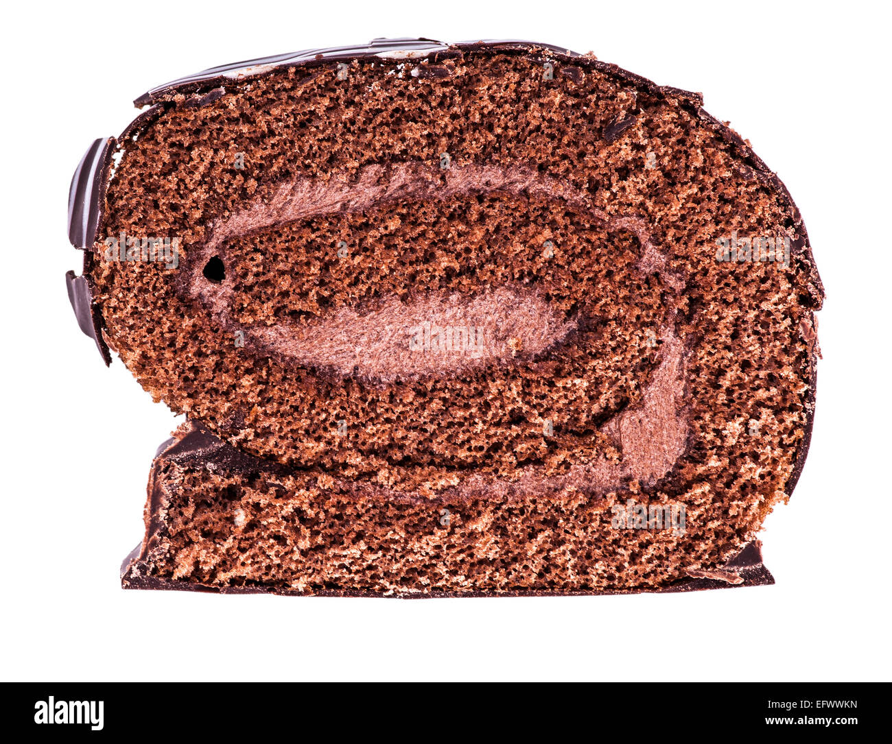 piece of chocolate roll isolated on a white background Stock Photo - Alamy