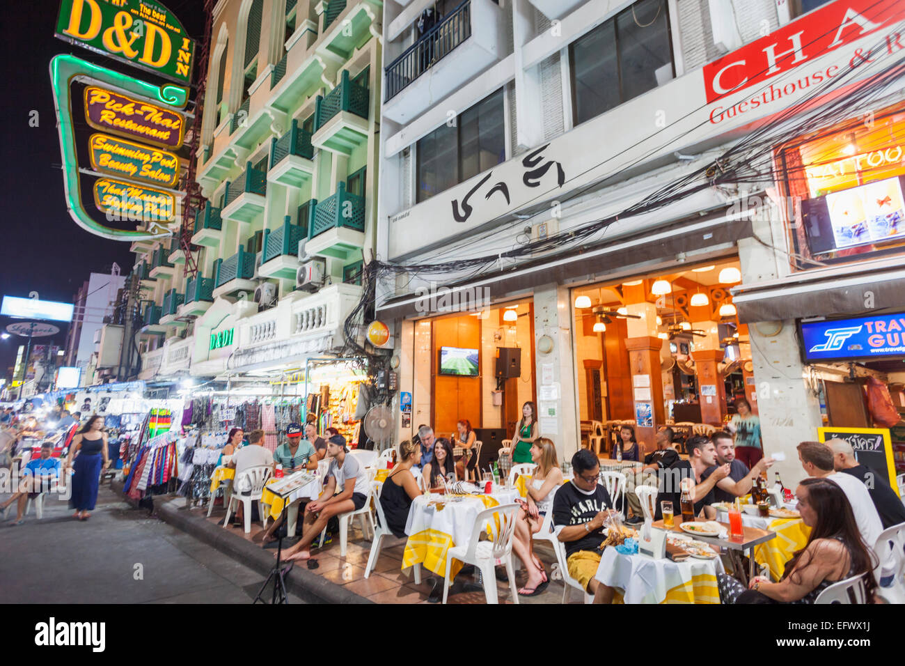Thailand, Bangkok, Khaosan Road, Typical Restaurants Stock Photo - Alamy