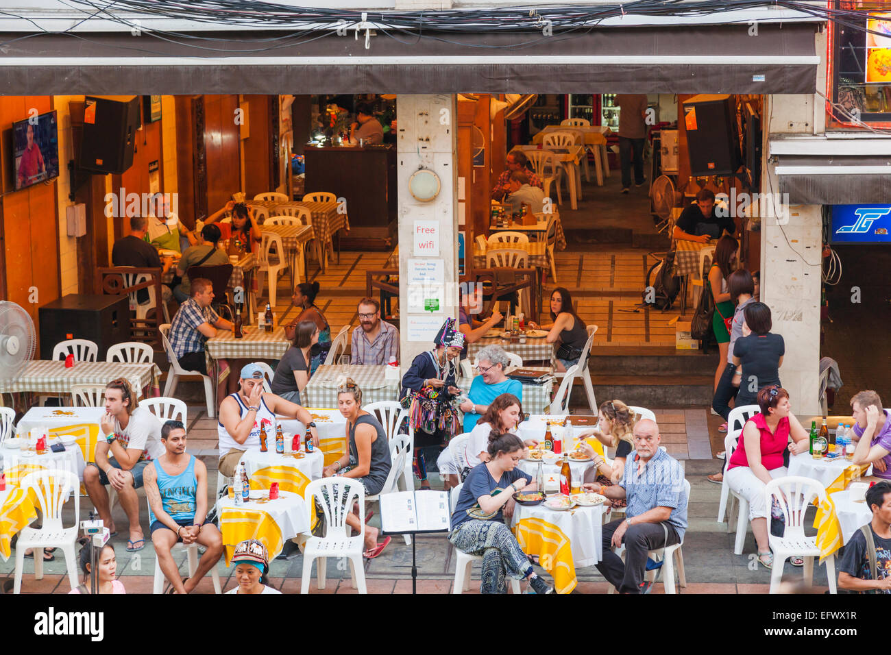 Thailand, Bangkok, Khaosan Road, Typical Restaurants Stock Photo - Alamy