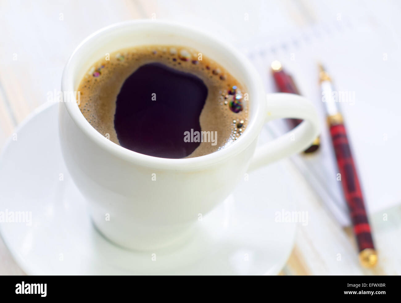 coffee and note Stock Photo - Alamy