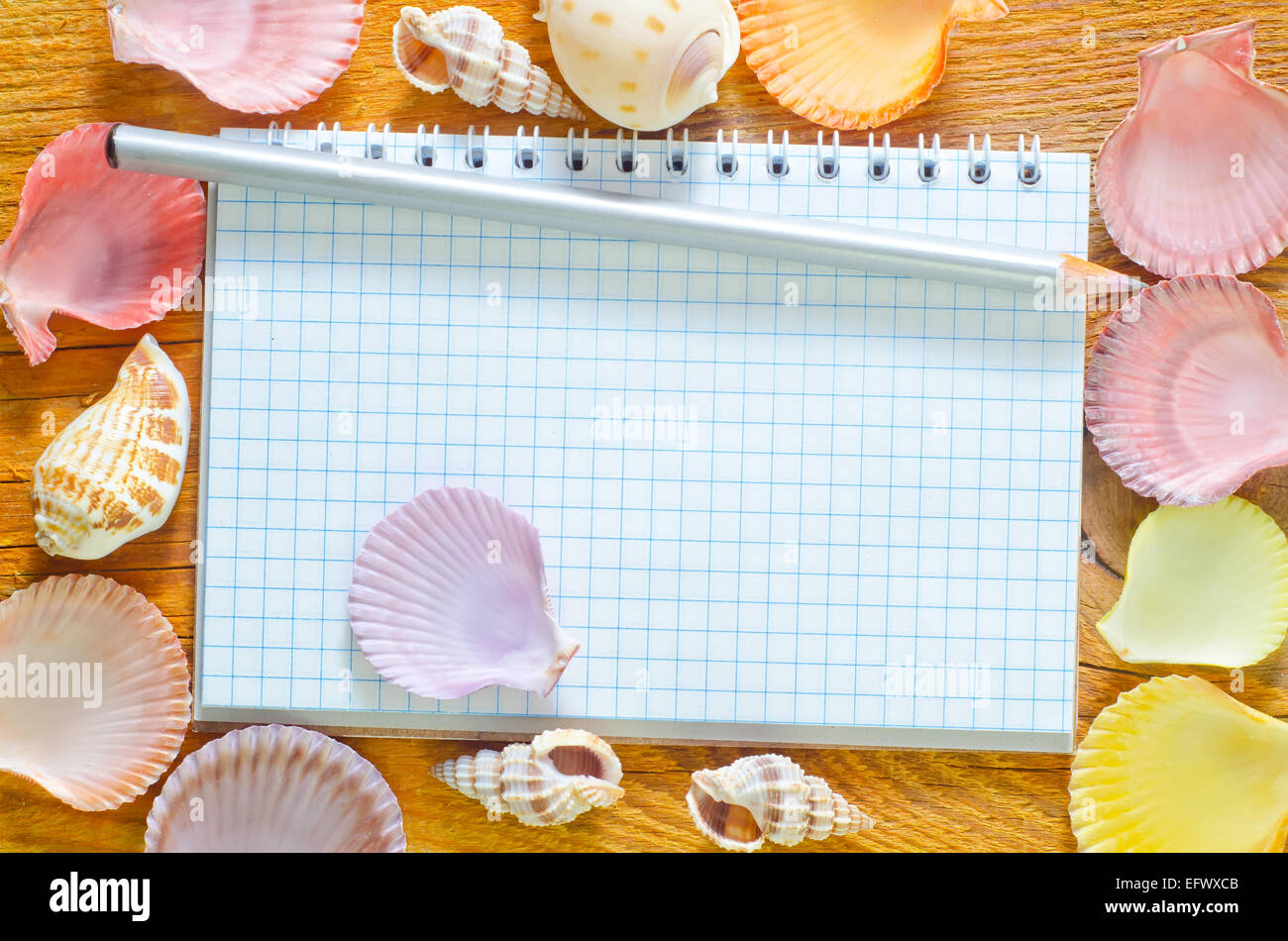 shells and note Stock Photo - Alamy