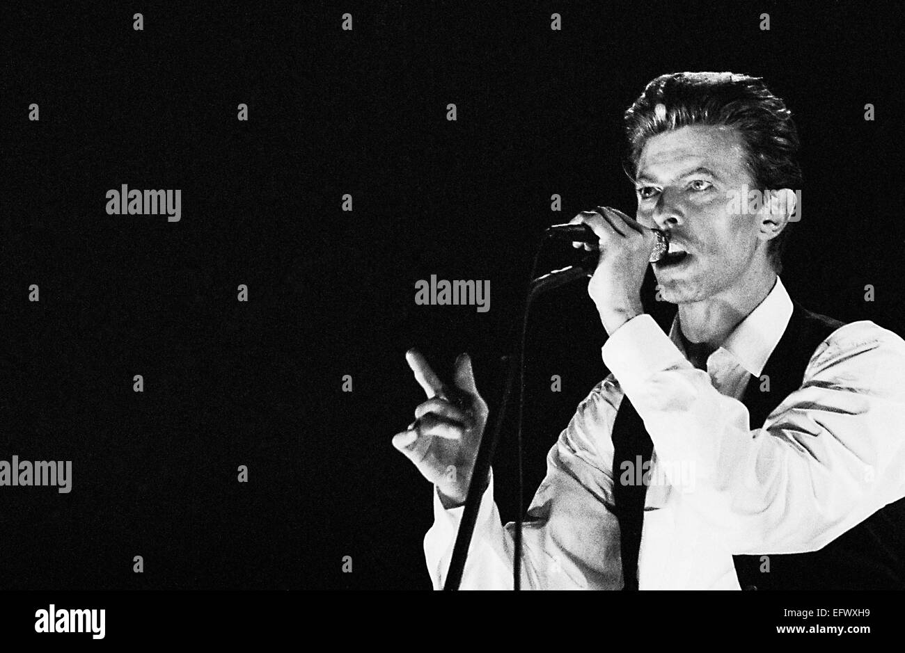 David Bowie in concert on the Sound & Vision Tour in 1990 Italy Stock ...