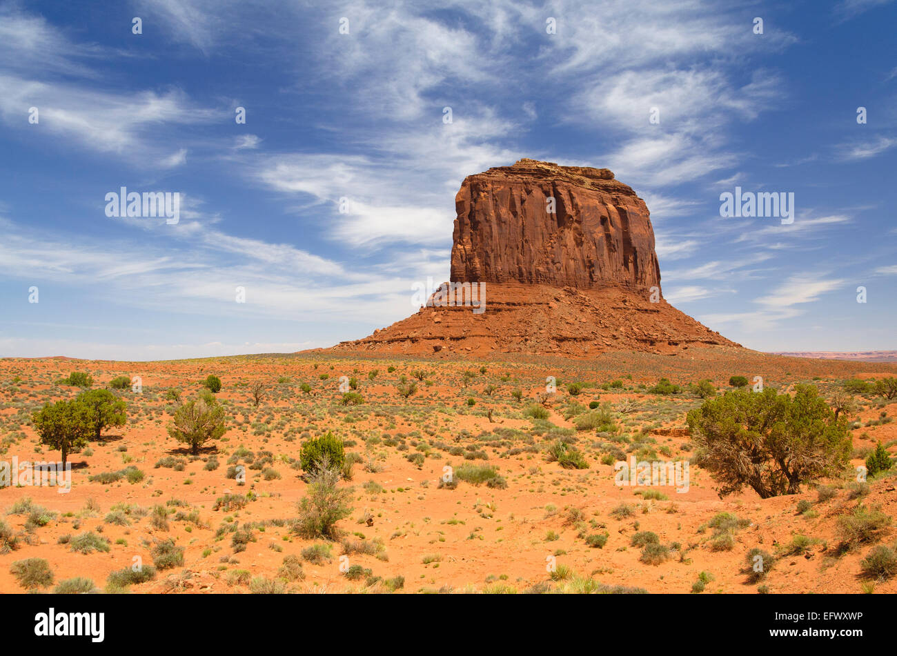 Sandstone monolith towers in the valley - Monument Valley, Utah Stock ...
