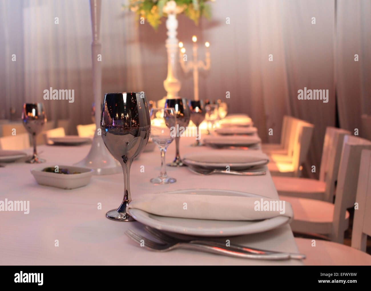 table for guests at the restaurant for parties Stock Photo - Alamy