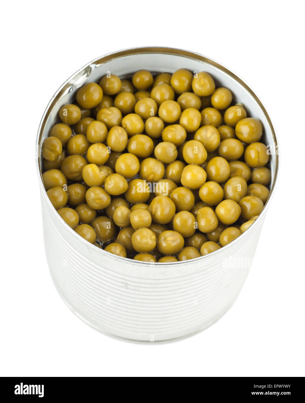 pickled green peas in a metal jar closeup Stock Photo - Alamy